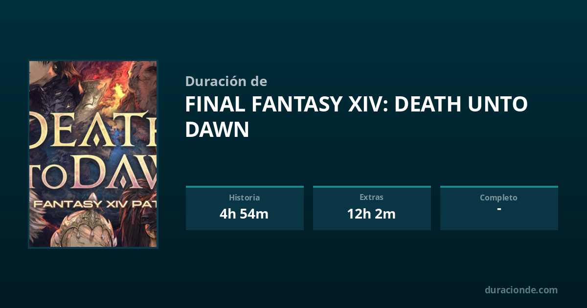 ¿Cuánto dura Final Fantasy XIV: Death Unto Dawn? | DuracionDe