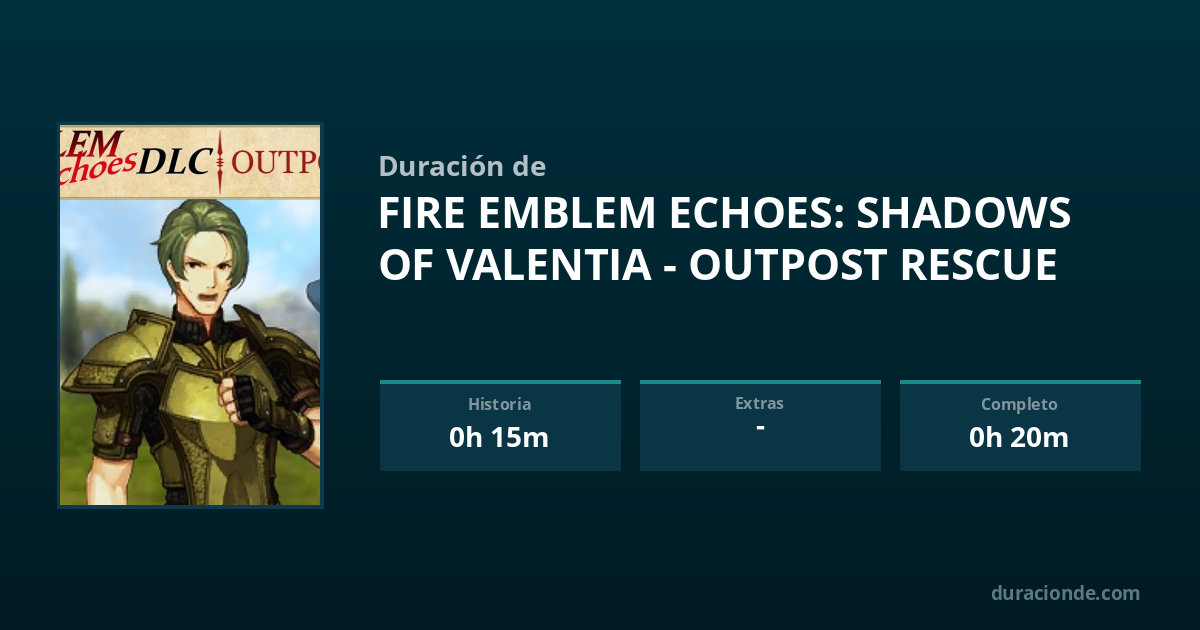 ¿Cuánto dura Fire Emblem Echoes: Shadows of Valentia - Outpost Rescue ...