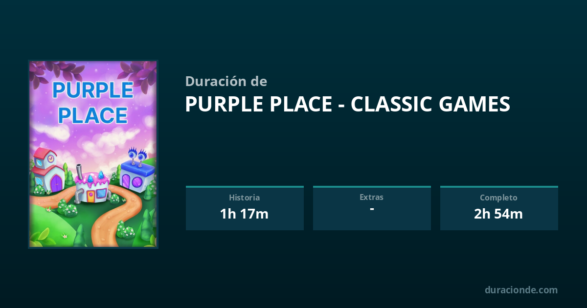 ¿Cuánto dura Purple Place - Classic Games? | DuracionDe